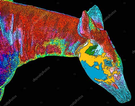 Okapi Okapia Johnstoni También Conocido Como La Jirafa Del Bosque O Jirafa Cebra Signo