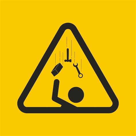 Premium Vector Triangle Sign Safety Sign Hammer Wrench Steel Block