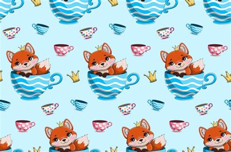 Premium Vector Fox Seamless Pattern