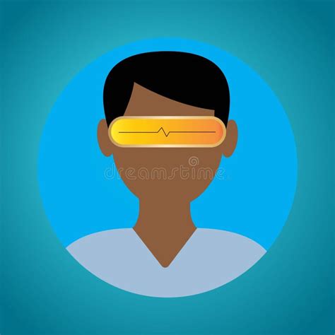 Head Of A Man With Vr Glasses Virtual Reality Concept Stock