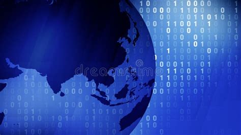 Cyber Crime And Digital World Map Exploring Binary Globe Rectangles