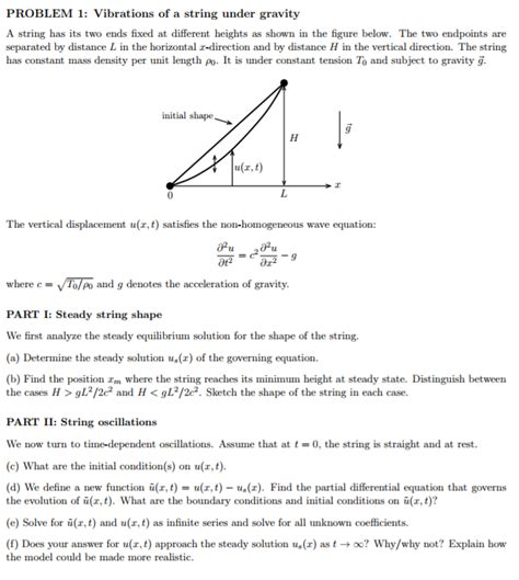 Problem 1 Vibrations Of A String Under Gravity A