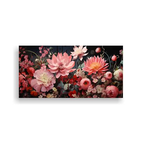 Ripley Cuadro Floral De Sobres Rosados Arte Inspirador De Pared 60x30cm