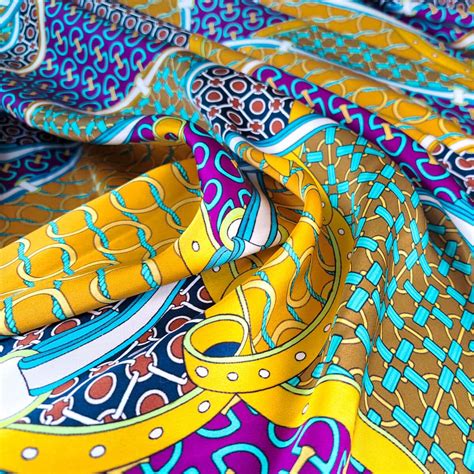 Kolorowy Jedwab Naturalny Patchwork Z Paskami Satyna Jedwabie We