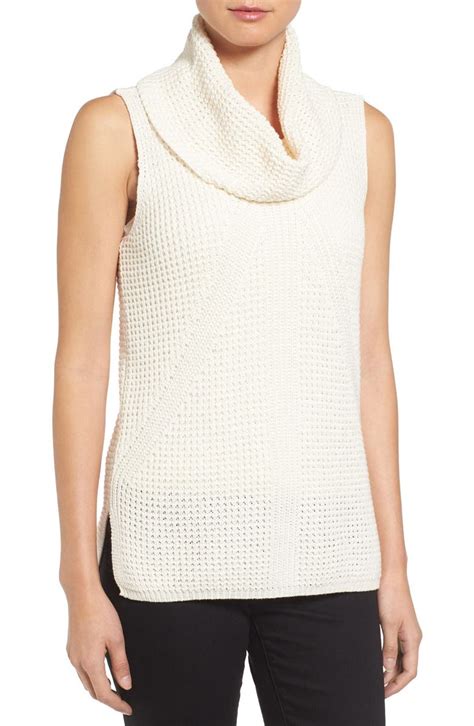 Two By Vince Camuto Sleeveless Waffle Stitch Cowl Neck Sweater Nordstrom