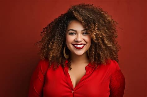 Premium Photo Beautiful Smiling African American Woman With Curly