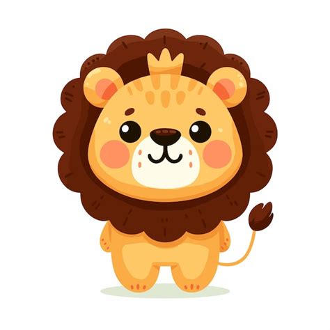 Premium Vector Cute Funny Lion Vector On White Background