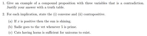 Solved 1 Give An Example Of A Compound Proposition With