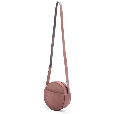 Bolsa Feminina Em Couro Legitimo Milano Nude Redondinha SIMPRONA
