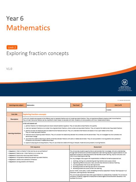 Math Yr6 Unit2 Exploringfractionconcepts Pdf Mathematics Elementary Mathematics