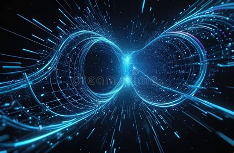 3D Quantum Computing Concept Abstract Digital Particles Tech Industry