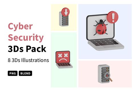 Premium Cyber Security D Illustration Pack From Crime Security D
