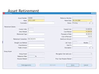 R12 EBS ORACLE ASSETS OVERVIEW OF ASSETS PPT