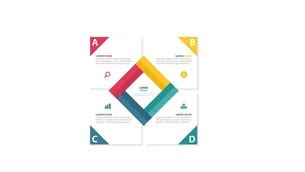 Four Panel Slide With Icons PowerPoint Template Free Download Pikbest