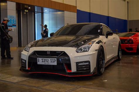 White Nissan GT R R Nismo Displayed At The Elite Showcase Editorial Stock Image Image Of