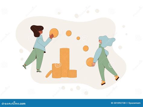 Concepto De Ingresos Monetarios Dos Adolescentes Con Monedas Grandes