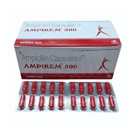 Ampikem 500 Ampicillin Capsules Ip At ₹ 50 Stripe Ampicillin Capsules In Patna Id 2852156650948
