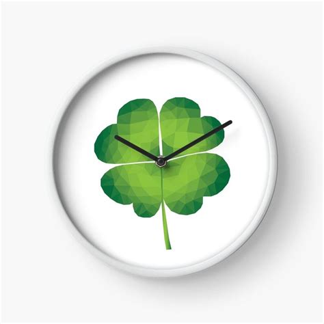 Four Leaf Clover Low Poly Clock For Sale