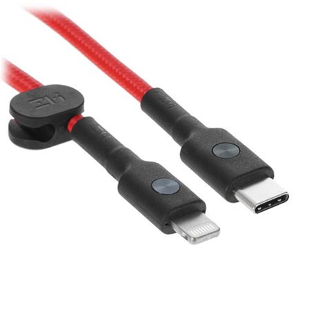 Купить Кабель круглый Zmi Lightning 8 Pin Mfi Usb Type C красный 1 м в интернет магазине Dns