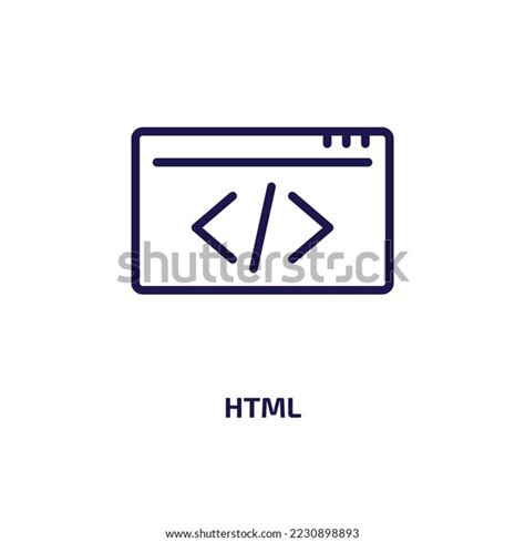 html icon programming collection thin linear stock vector royalty free