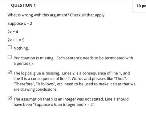 solved what is wrong with this argument check all that