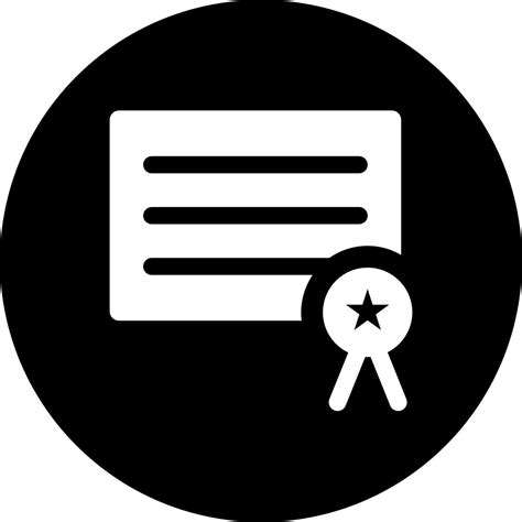 Black And White Illustration Of Certificate Icon 24277616 Vector Art
