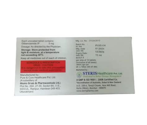 Glibenclamide 5 Mg Tablets Box Of 300 At ₹ 1222strip In Jaipur Id 2857922829433