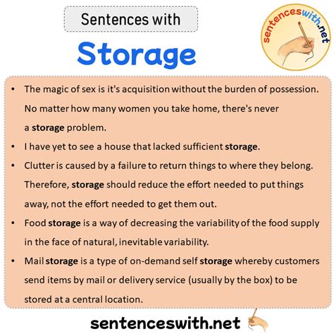Sentences With Storage Sentences About Storage In English Sentenceswithnet