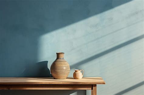 Premium Ai Image A Wooden Console Table Near A Window In Empty Room