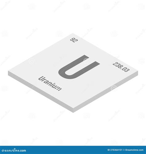 Uranium U Periodic Table Element Stock Vector Illustration Of