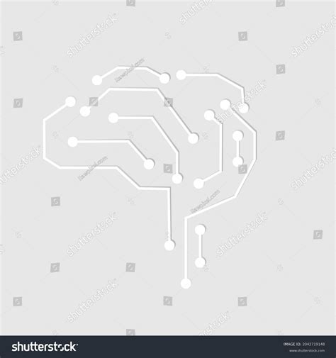 Ai Technology Connection Brain Icon White Stock Illustration 2042719148