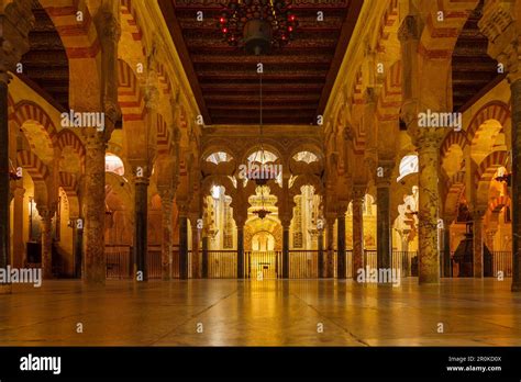 Prayer Hall With Columns Mihrab La Mezquita Mosque Moorish