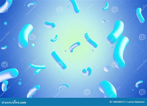 Abstract Graphic Background With Colorful Gradient Virus Bacteria Cells