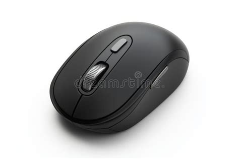 Black Computer Mouse With Scroll Wheel On White Background Neural Network Ai Generated Stock