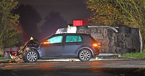 Cambridgeshire Crash One Dead And 19 Injured After Minibus Flips In