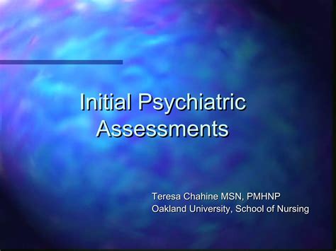 Initial Psychiatric Assessment Ppt