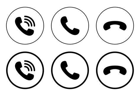 Handset Phone Call Icon On Circle Line 44274524 Vector Art At Vecteezy