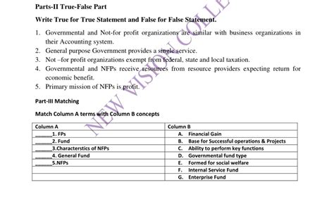 Parts Ii True False Part Write True For True Studyx