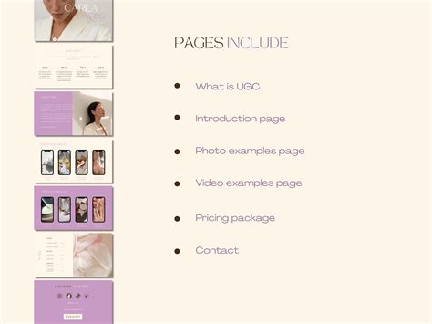 Aesthetic Ugc Portfolio Ugc Creator Landing Page Design Canva