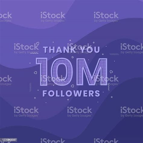 10m 팔로워 소셜 네트워크에 대한 인사말 카드 템플릿 감사합니다 감사합니다에 대한 스톡 벡터 아트 및 기타 이미지