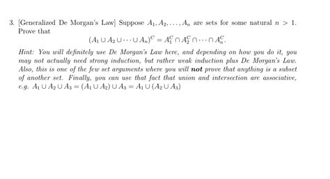 Solved Generalized De Morgan S Law Suppose A1 A2 Dots An Chegg