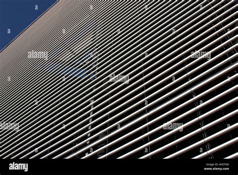 Abstract Architectural Image Of View Up Outside Cladding Lines Of 6