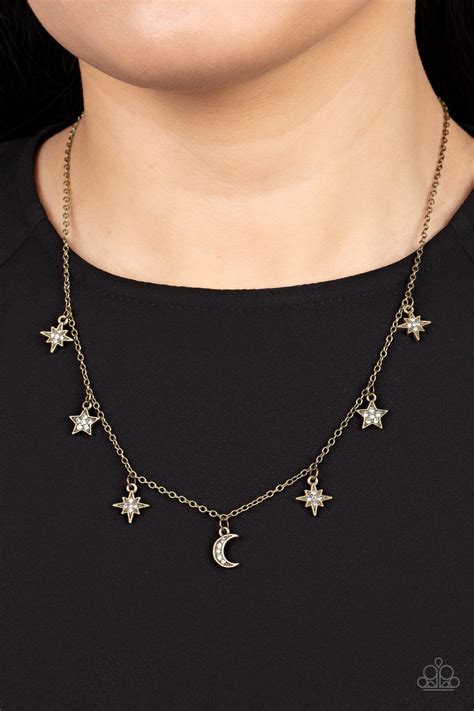 Paparazzi Preorder Cosmic Runway Brass Necklace And Earring Set Paparazzi