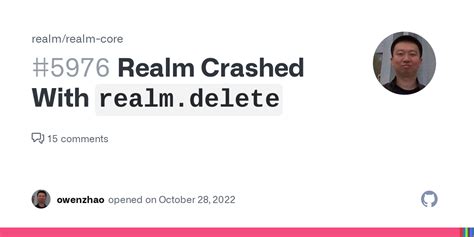 Realm Crashed With `realmdelete` · Issue 5976 · Realmrealm Core · Github