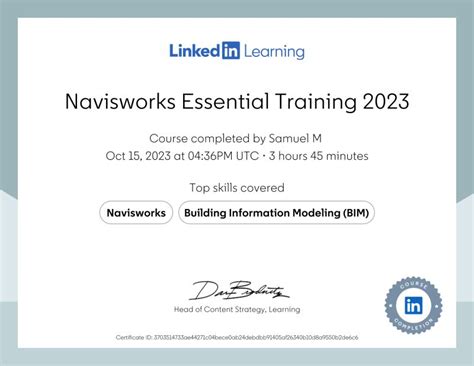 Samuel M On Linkedin Certificate Of Completion