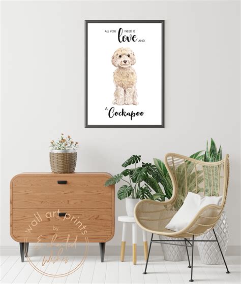 Golden Cockapoo Print Dog Quote Wall Art