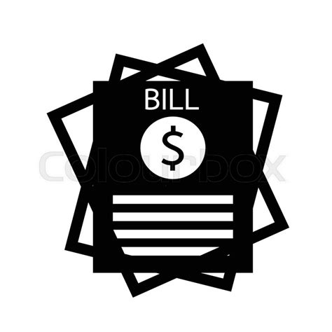 Invoice Bill Icon Stock Vector Colourbox
