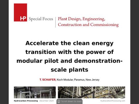 Hydrocarbon Processing On Linkedin Special Focus—schafer Koch Modular
