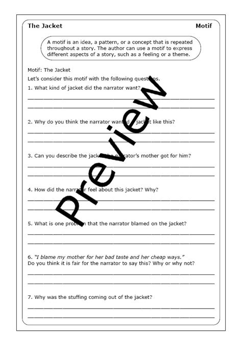 Gary Soto The Jacket Worksheets Made By Teachers