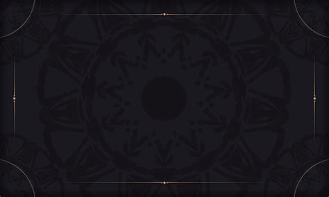텍스트에 장식및 장소가 있는 검은색 배너 템플릿입니다 고급스러운 장식으로 인쇄 준비 디자인 배경 0명에 대한 스톡 벡터 아트 및